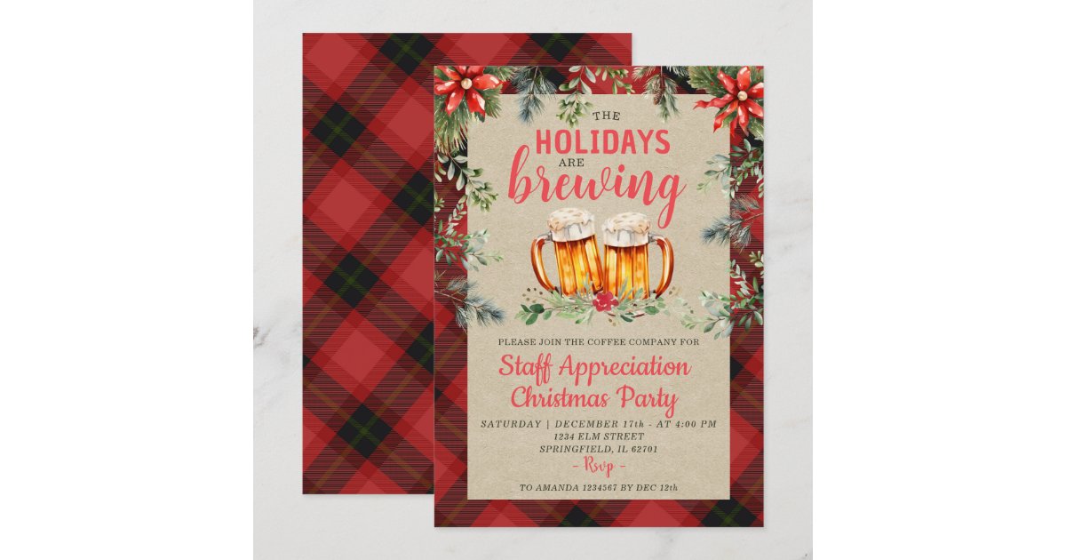 Beer Party Holiday Brewery Invitation | Zazzle