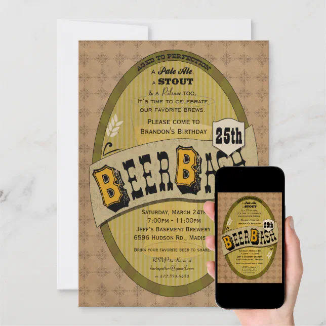 Beer Party or Beer Bash Invitation | Zazzle