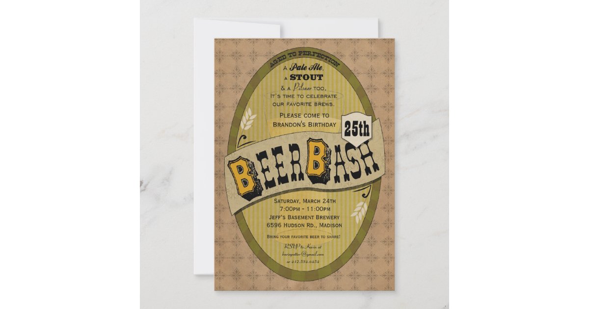 Beer Party or Beer Bash Invitation | Zazzle