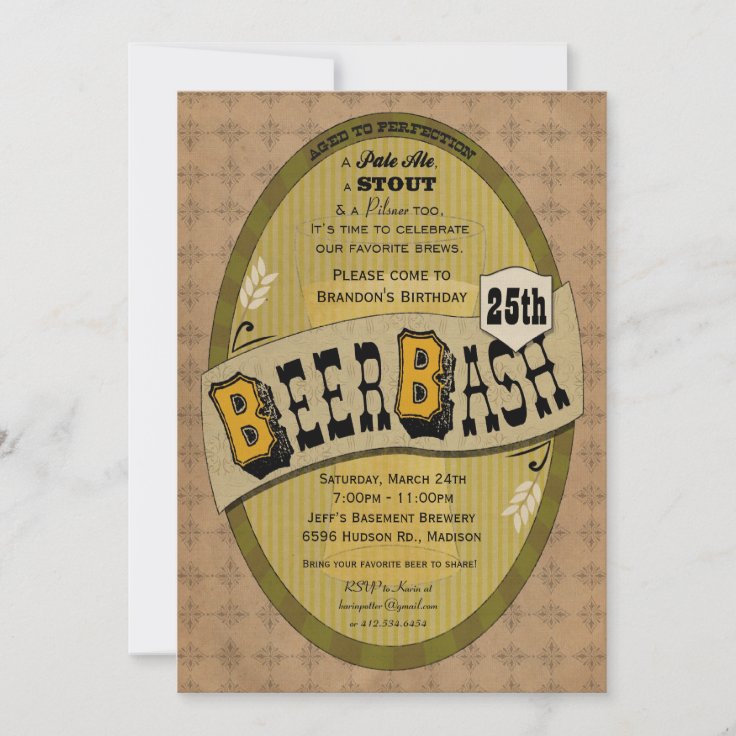 Beer Party or Beer Bash Invitation | Zazzle
