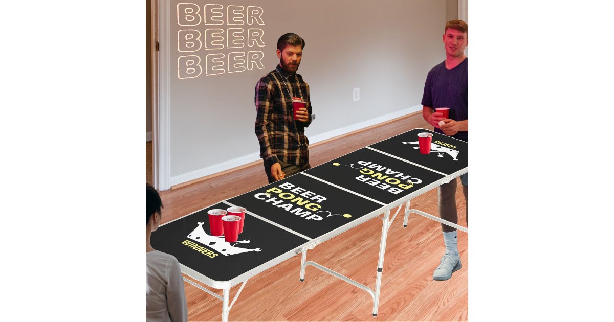 Beer Pong Champ Crown Champion Yellow & Black | Zazzle