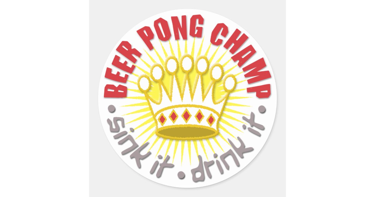 Beer Pong Champ Sticker | Zazzle
