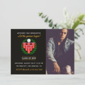 Beer Pong Graduation celebration party add photo Invitation | Zazzle