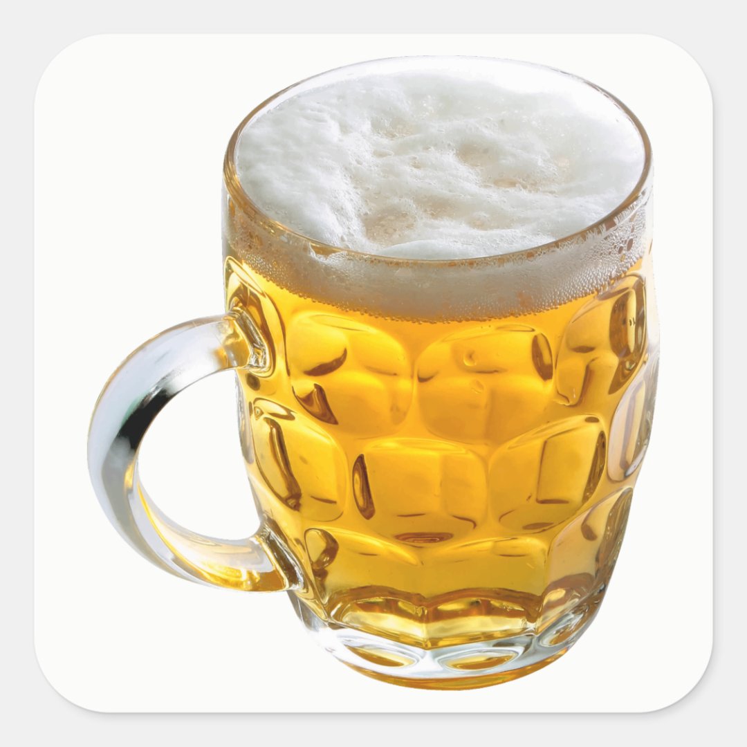 Beer Square Sticker | Zazzle