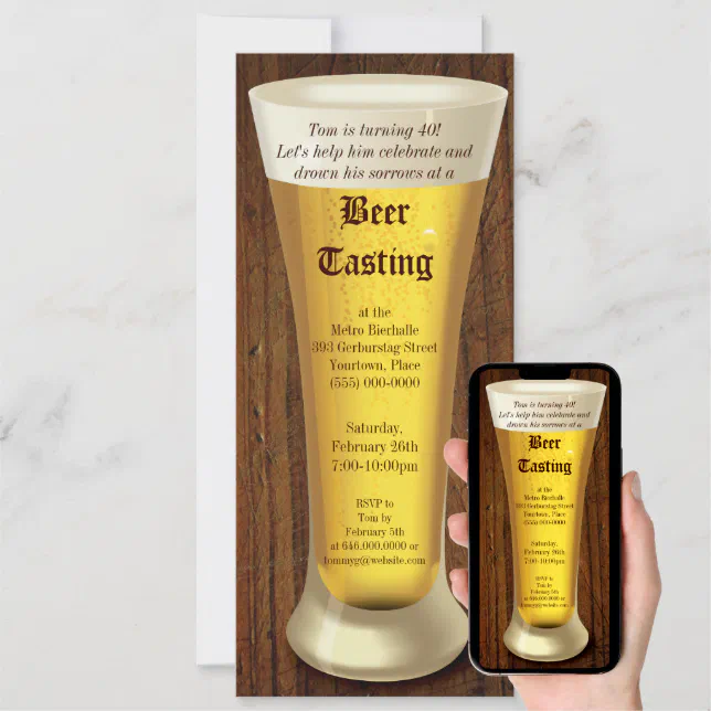 Beer Tasting Birthday Party Invitation | Zazzle