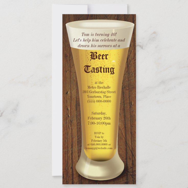Beer Tasting Birthday Party Invitation | Zazzle