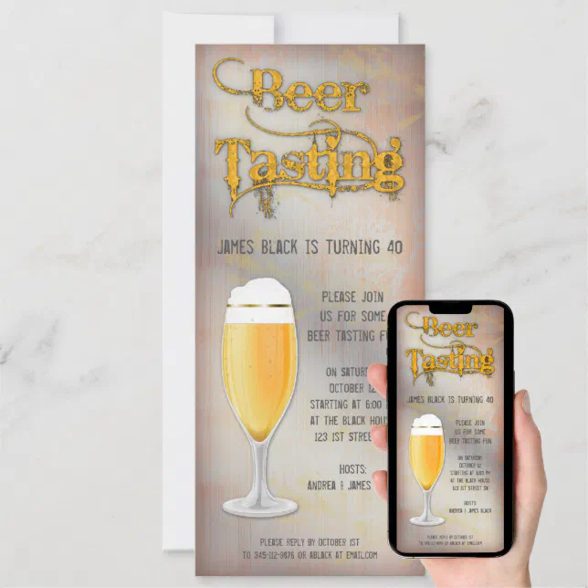 Beer Tasting Birthday Party Invitation | Zazzle