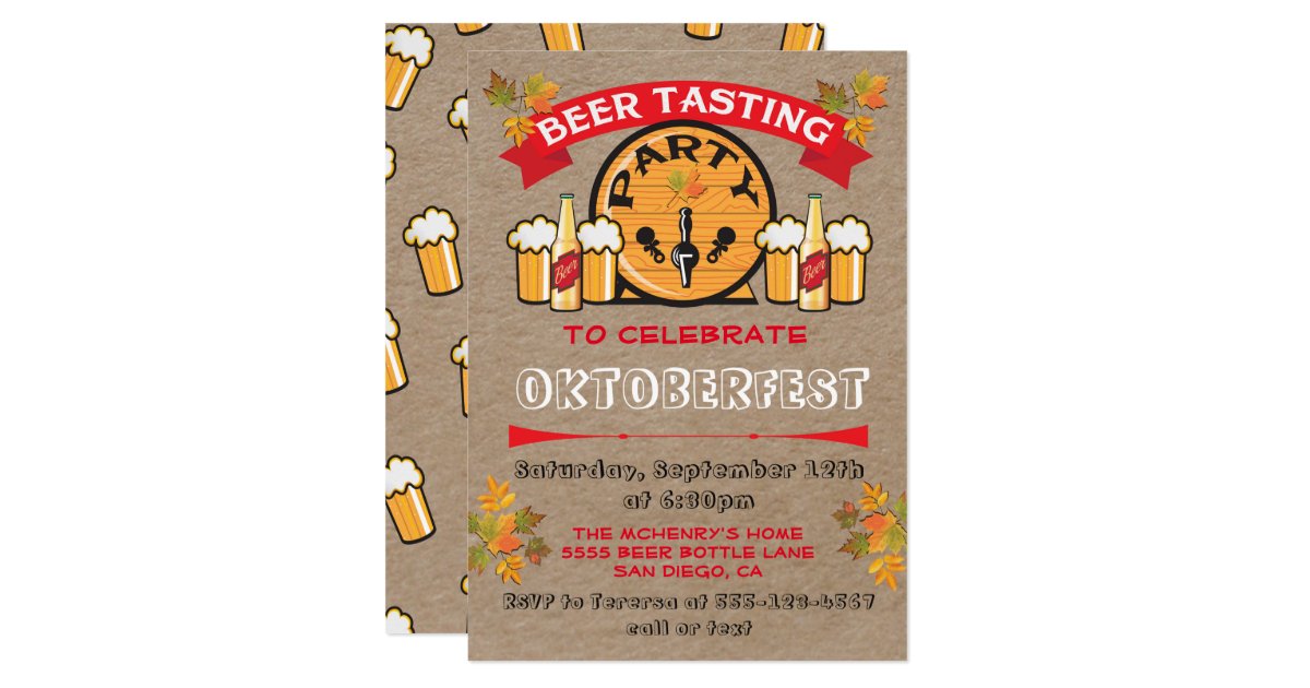Beer Tasting Oktoberfest Party Invitations | Zazzle.com