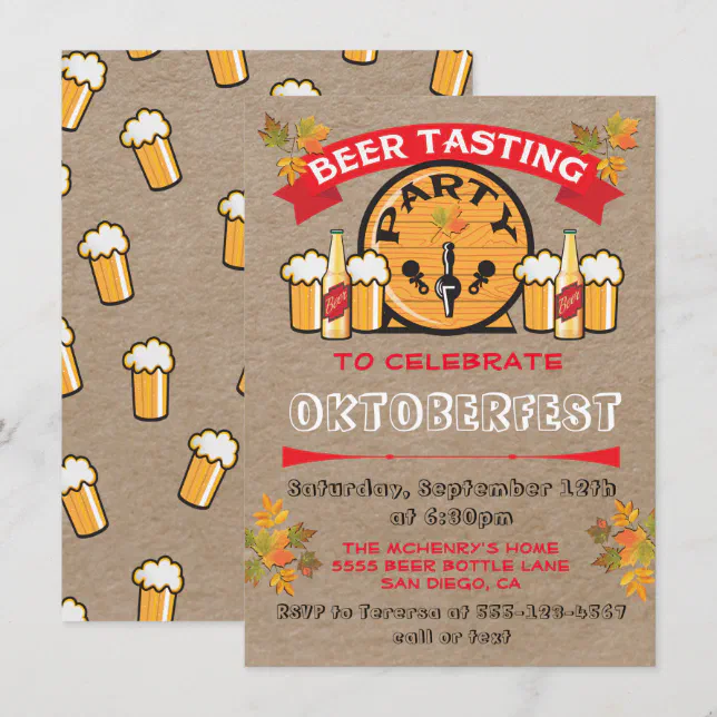 Beer Tasting Oktoberfest Party Invitations | Zazzle