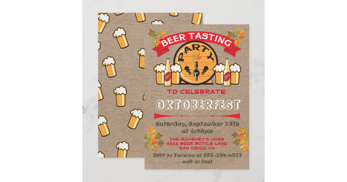 Beer Tasting Oktoberfest Party Invitations | Zazzle