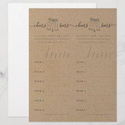 Beer Tasting Rating Scorecard on Faux Kraft Letterhead | Zazzle