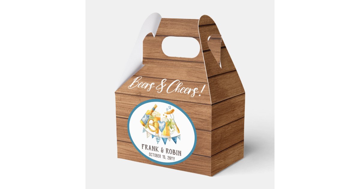 Beers & Cheers Oktoberfest Party Rustic Bavarian Favor Boxes | Zazzle