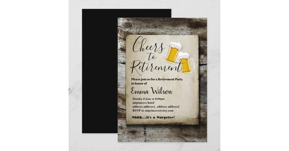 beers, cheers, retirement invitation | Zazzle