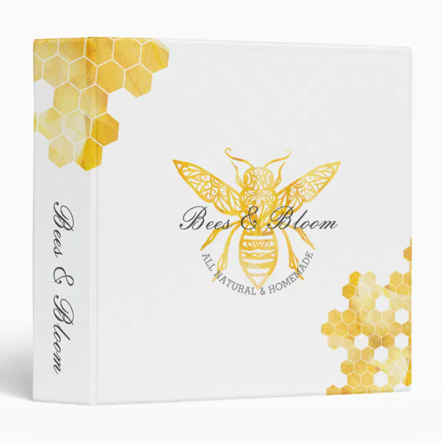 Bees & Bloom Floral Elegant & Decorative Honey Bee 3 Ring Binder | Zazzle