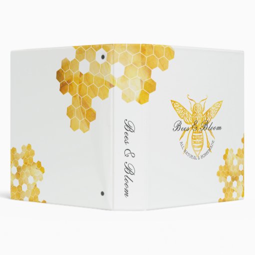 Bees & Bloom Floral Elegant & Decorative Honey Bee 3 Ring Binder | Zazzle