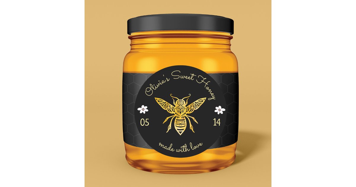 Bees & Bloom Floral Elegant & Decorative Honey Bee Classic Round ...