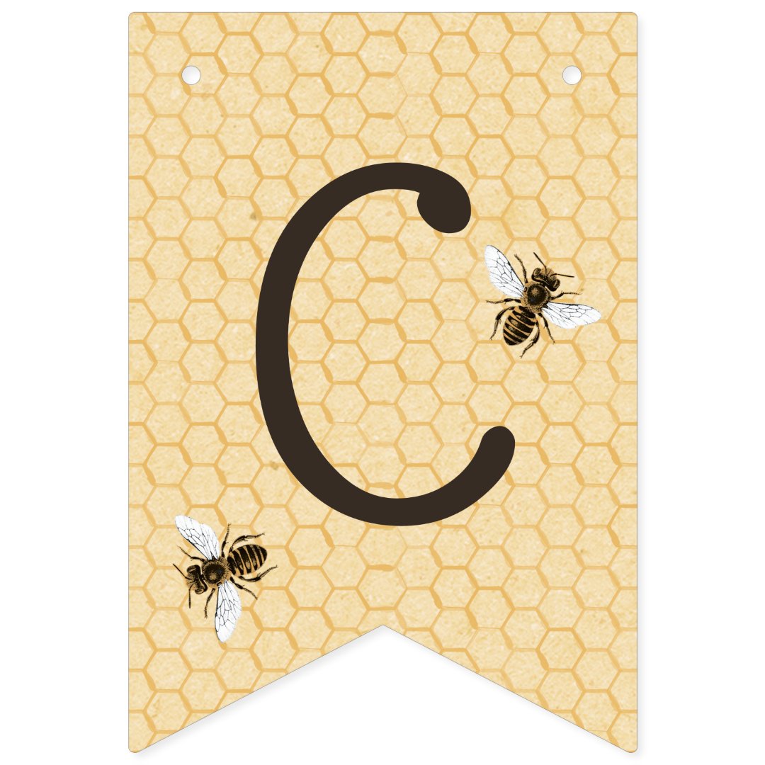 Bees on Honeycomb Congratulations Bunting Flags | Zazzle