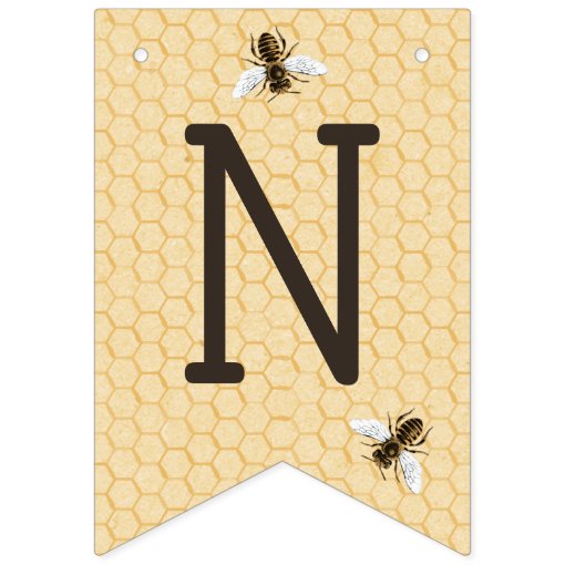 Bees on Honeycomb Congratulations Bunting Flags | Zazzle