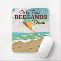Beesands Beach Devon vintage travel poster Mouse Pad | Zazzle