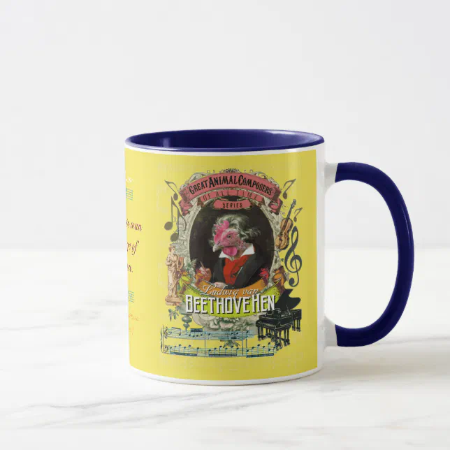 Beethovehen Funny Hen Animal Composer Beethoven Mug | Zazzle