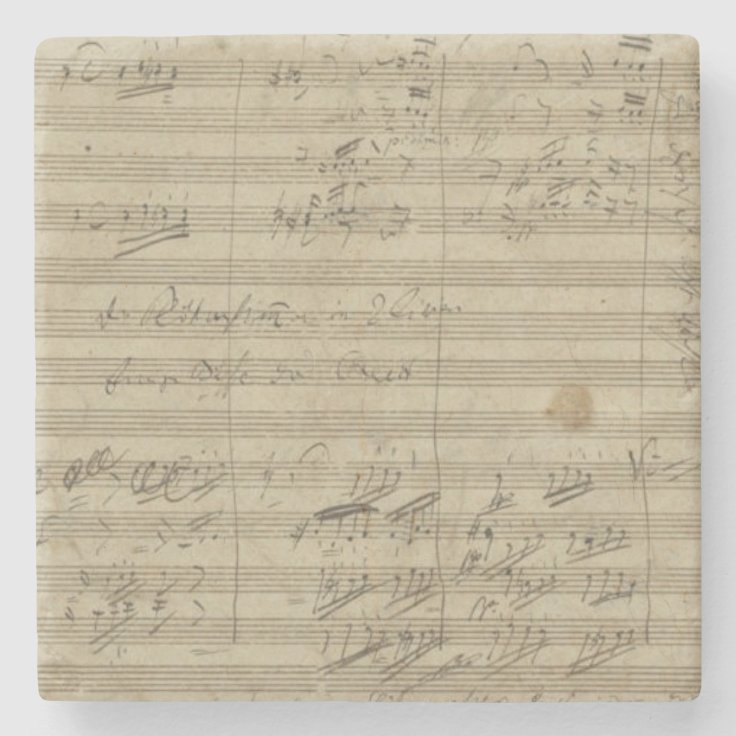 Beethoven 9th Symphony, Music Manuscript Stone Coaster | Zazzle