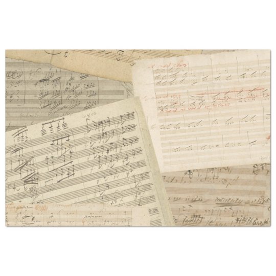 Beethoven Music Manuscript Medley Tissue Paper | Zazzle.com