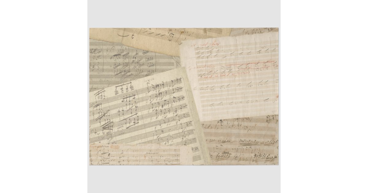 Beethoven Music Manuscript Medley Tissue Paper | Zazzle