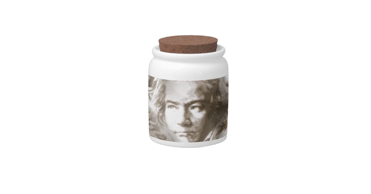 Beethoven Portrait Pattern Candy Jar | Zazzle