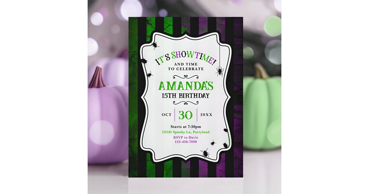 Beetle Bug Halloween Birthday Invitation, Macabre Invitation | Zazzle