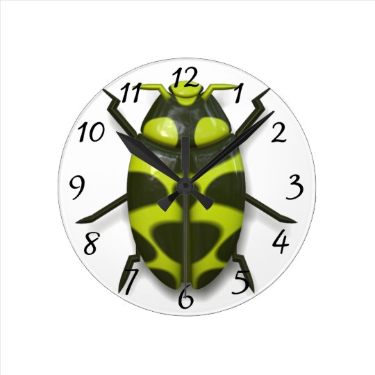 Beetle bug insect cute round clock | Zazzle.com