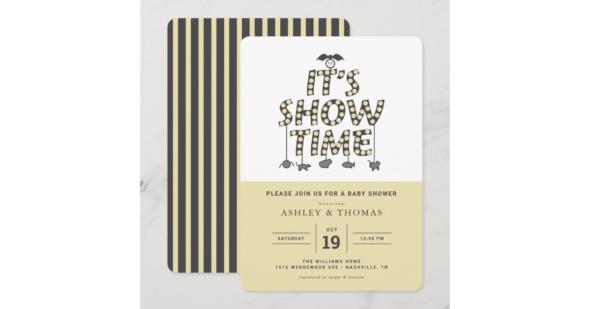 Beetlejuice Baby Shower | It's Showtime Invitation | Zazzle