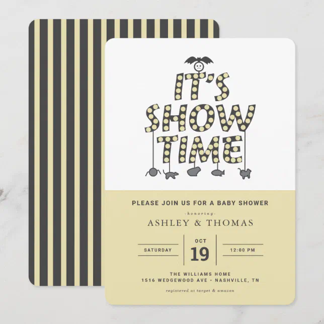 Beetlejuice Baby Shower | It's Showtime Invitation | Zazzle