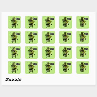 Beetlejuice | Beetle in Chair Square Sticker | Zazzle