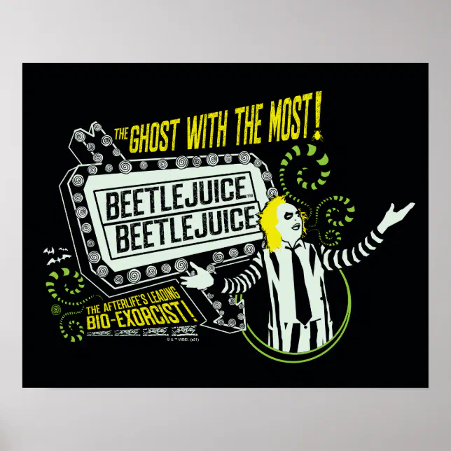 Beetlejuice | "Ghost With The Most" Marquee Poster | Zazzle