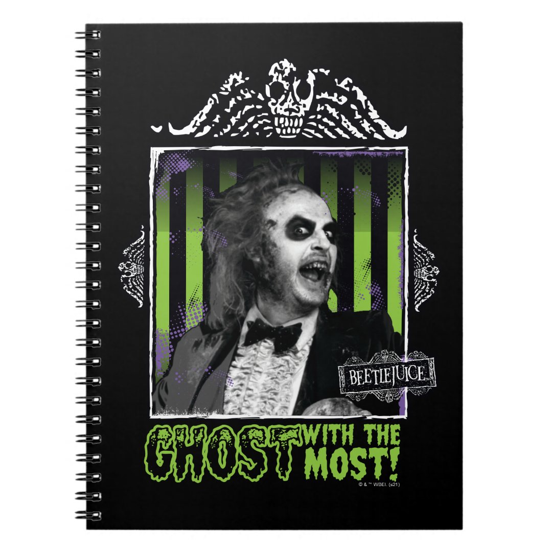 Beetlejuice | "Ghost With The Most" Portrait Notebook | Zazzle
