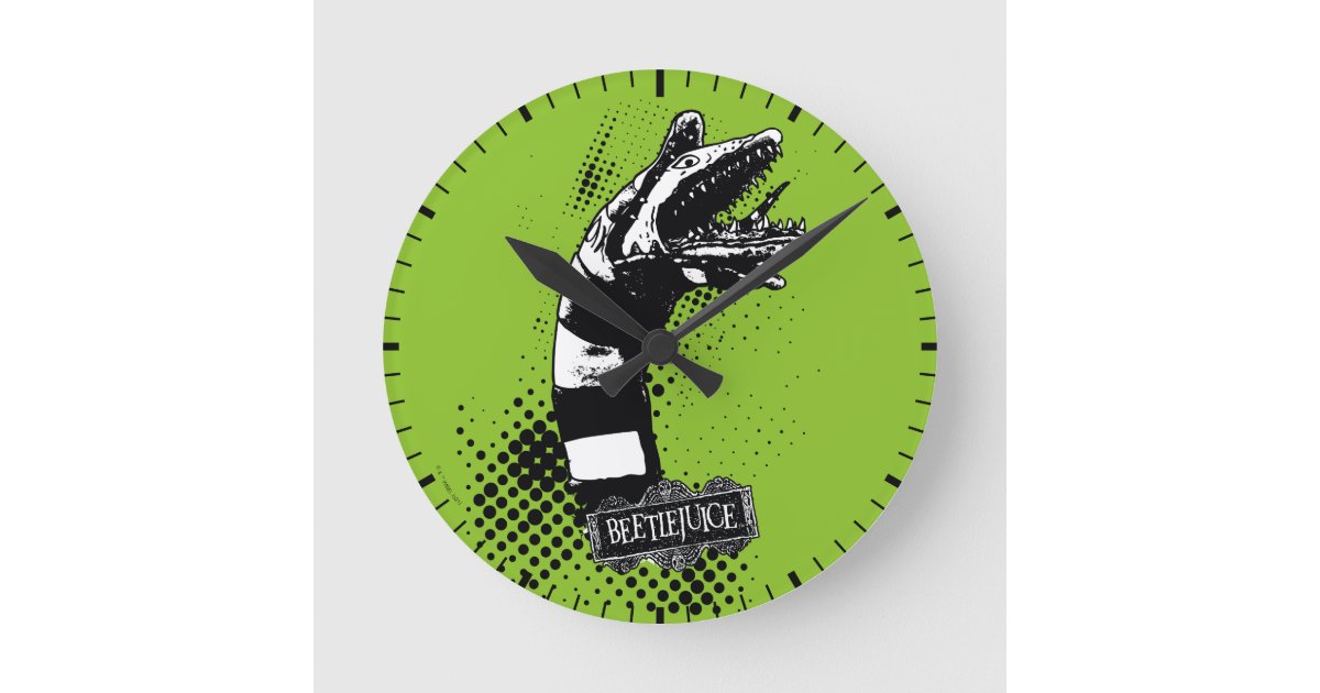 Beetlejuice | Sandworm Illustration Round Clock | Zazzle