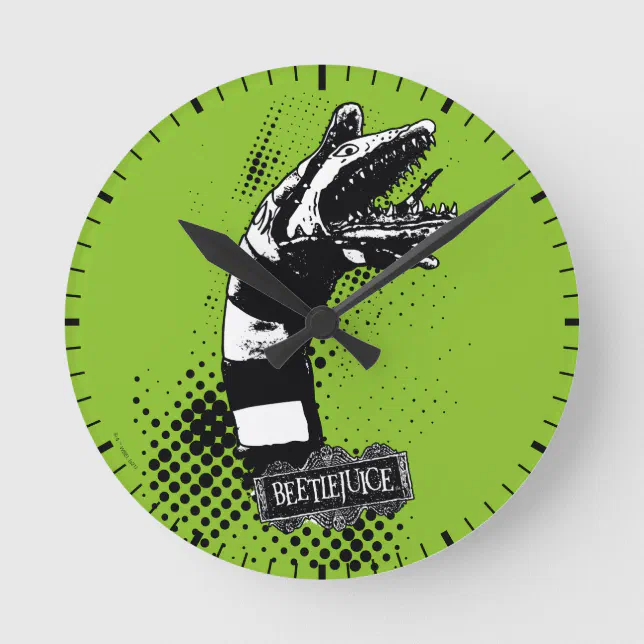 Beetlejuice | Sandworm Illustration Round Clock | Zazzle