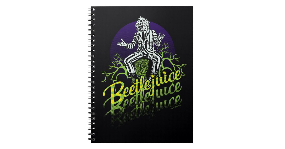 Beetlejuice | Sitting on a Tombstone Notebook | Zazzle