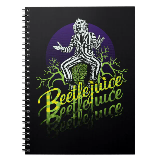 Beetlejuice | Sitting on a Tombstone Notebook | Zazzle