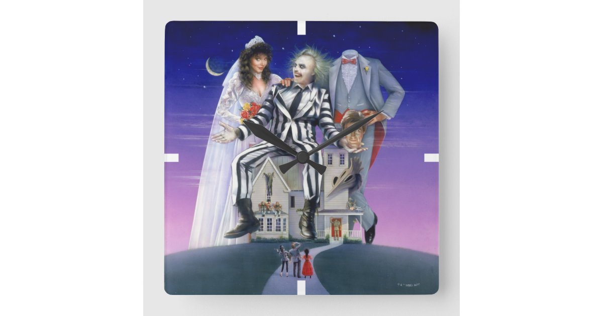 Beetlejuice | Theatrical Poster Square Wall Clock | Zazzle