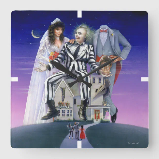 Beetlejuice | Theatrical Poster Square Wall Clock | Zazzle