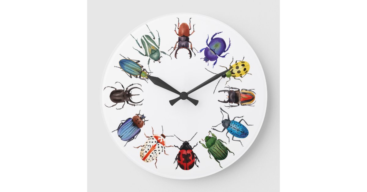 Beetles Round Clock | Zazzle