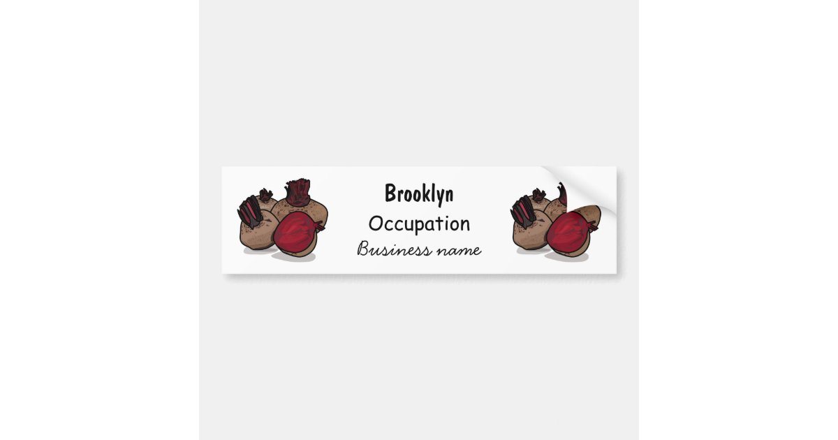 Beetroot cartoon illustration bumper sticker | Zazzle