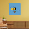 Beezness Bee, Tired Stressed Bee Holding Briefcase Poster | Zazzle