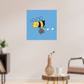 Beezness Bee, Tired Stressed Bee Holding Briefcase Poster | Zazzle