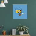 Beezness Bee, Tired Stressed Bee Holding Briefcase Poster | Zazzle