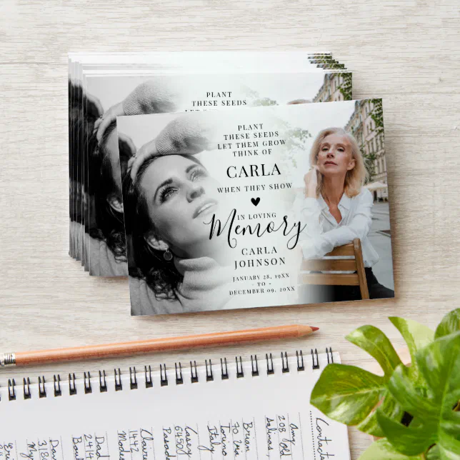 Before & After Photo Memorial Seed Packet Envelope | Zazzle