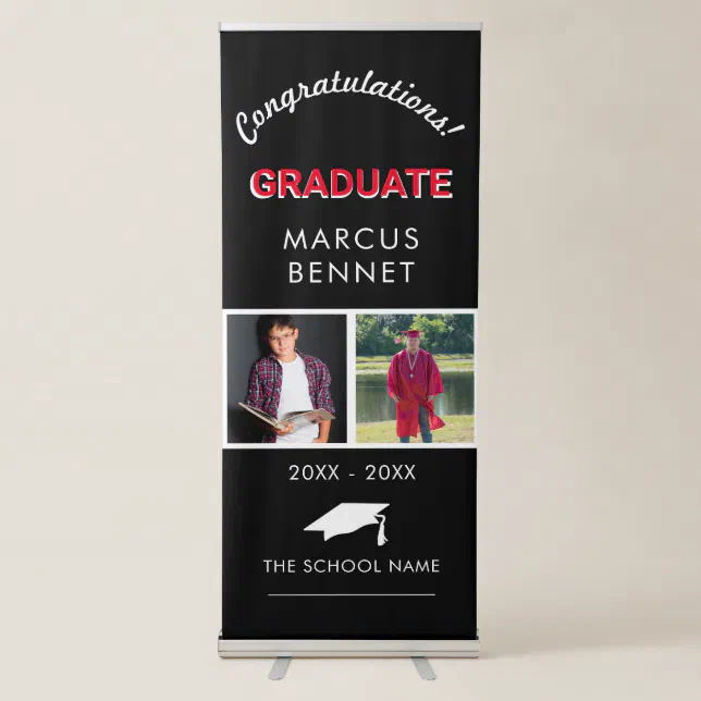 Before and After Photo Graduate Graduation Party Retractable Banner ...