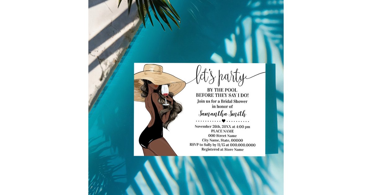 Before I do Party by the Pool Bridal Shower Invitation | Zazzle