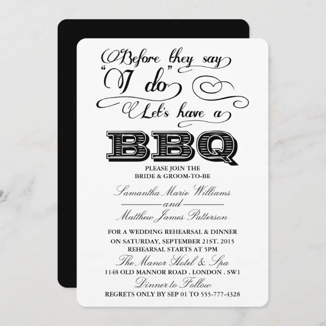Before They Say I Do Lets Have A BBQ! Invitation | Zazzle
